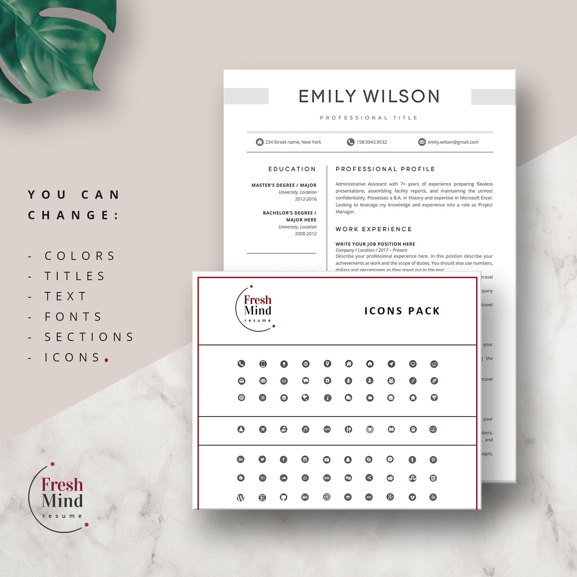 Professional Resume Template Simple Resume Templates Clean Modern ...