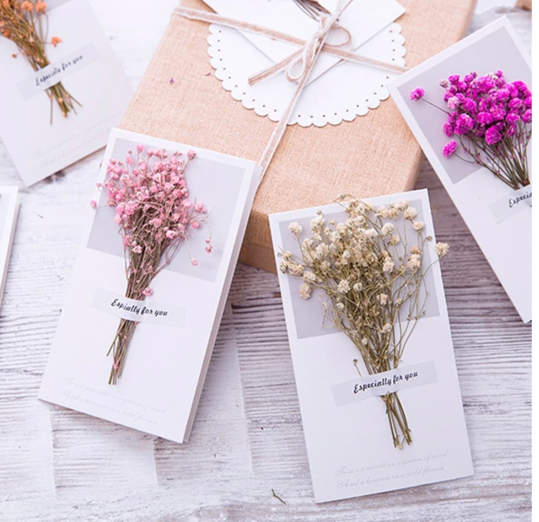 Handmade Dried Flower Greeting Card | Botanical Keepsake - Etsy