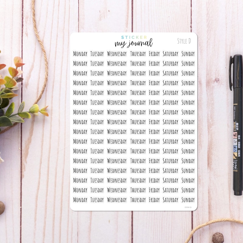 Planner Stickers Days of the Week - Etsy