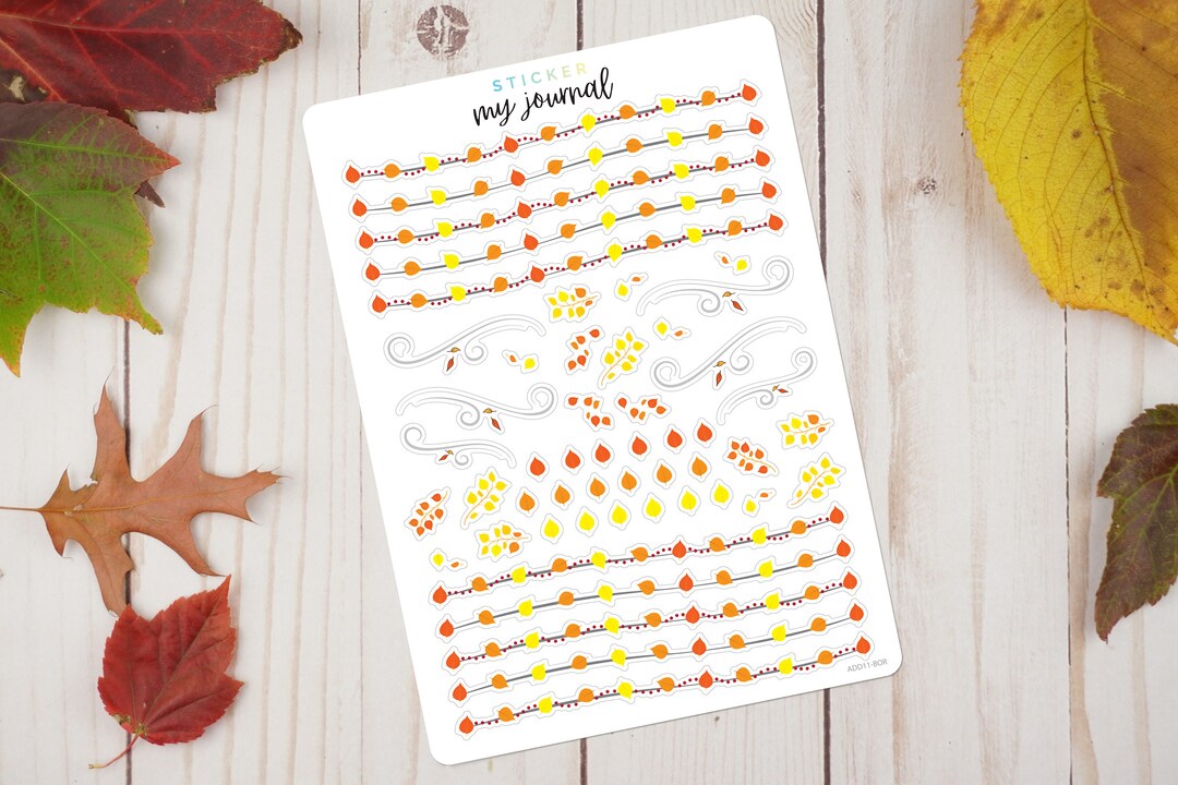 Autumn Borders Sticker Sheet - Fall Leaf Themed Stickers for Your ...