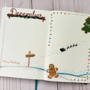 December Monthly Bullet Journal Sticker Kit - Christmas Themed Stickers ...
