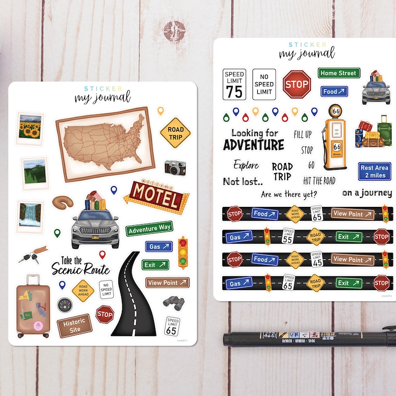 Scrapbooking Stickers Road - Etsy