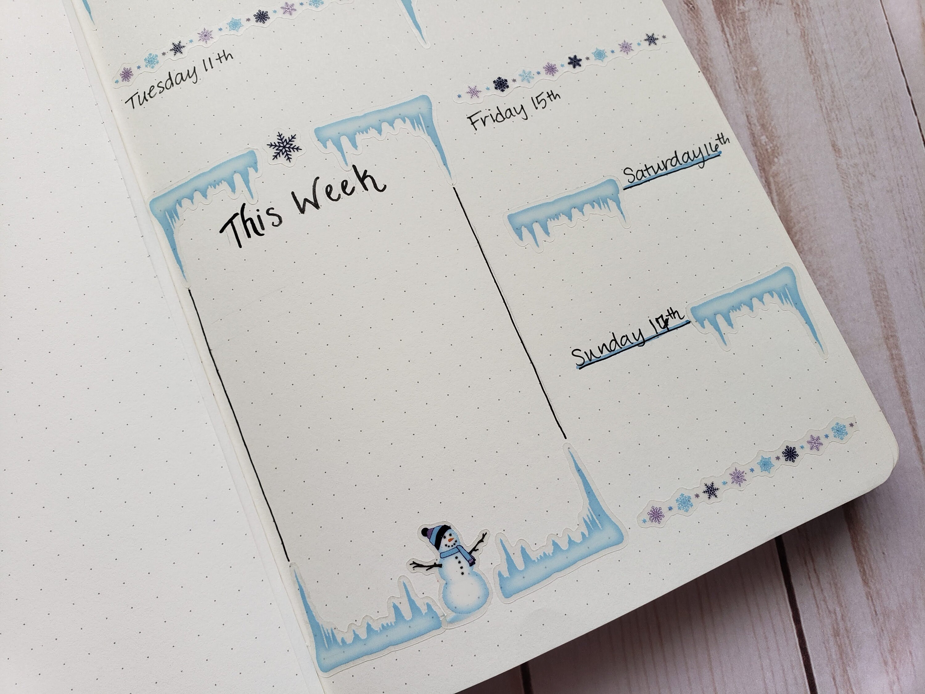 Winter Borders Sticker Sheet - Snowflakes, Icicles & Snowmen Stickers ...