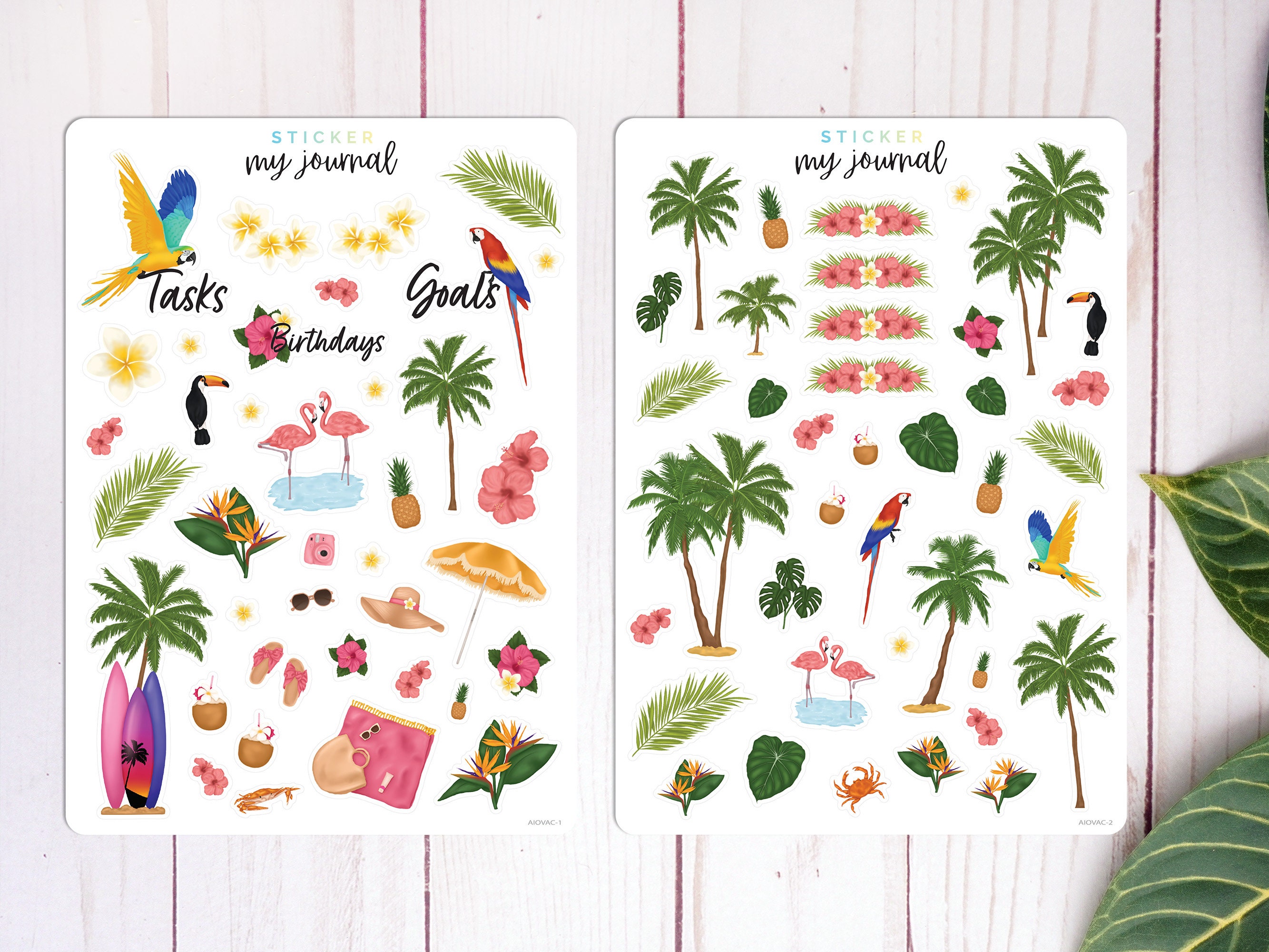 Tropical Beach Vacation Any Month Undated Bullet Journal - Etsy
