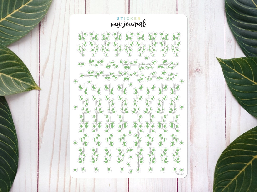 Ivy Borders Sticker Sheet - Plant Vine Stickers for Bullet Journals ...