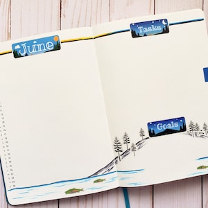 June Monthly Bullet Journal Sticker Kit - Summer Camping Themed ...