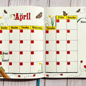 April Bullet Journal Sticker Sheet Basics Spring Themed Stickers for ...