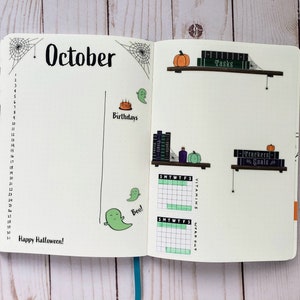 October Monthly Bullet Journal Sticker Kit - Halloween Themed Stickers ...