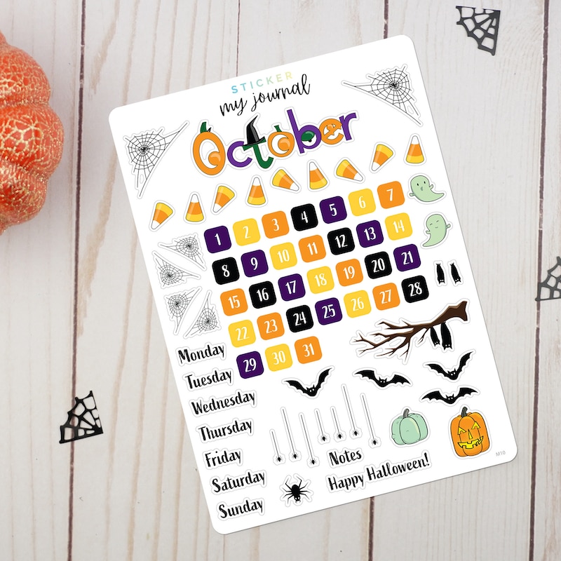 October Stickers - Etsy
