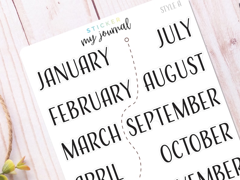 Months of the Year Sticker Sheet Style A Monthly Headers - Etsy