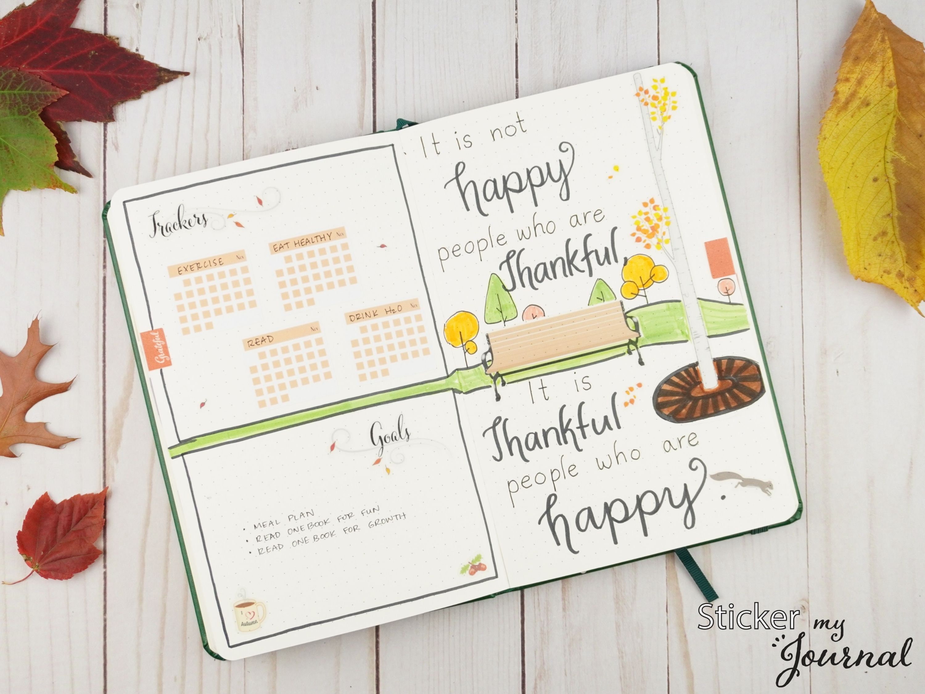 November Monthly Bullet Journal Sticker Kit Autumn | Etsy