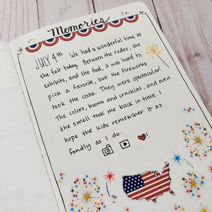 Stars & Stripes Sticker Sheet - Themed Stickers for Your Bullet Journal ...