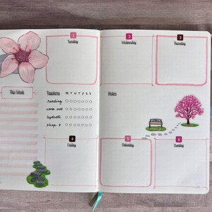 April Monthly Bullet Journal Sticker Kit - Cherry Blossom Themed ...