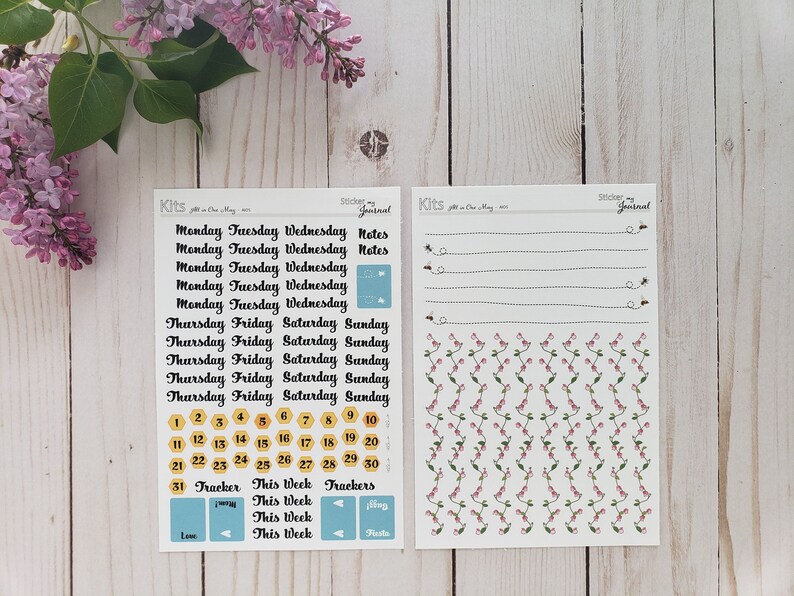 May Monthly Bullet Journal Sticker Kit Spring Garden themed | Etsy