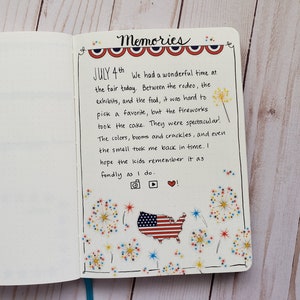 Stars & Stripes Sticker Sheet - Themed Stickers for Your Bullet Journal ...