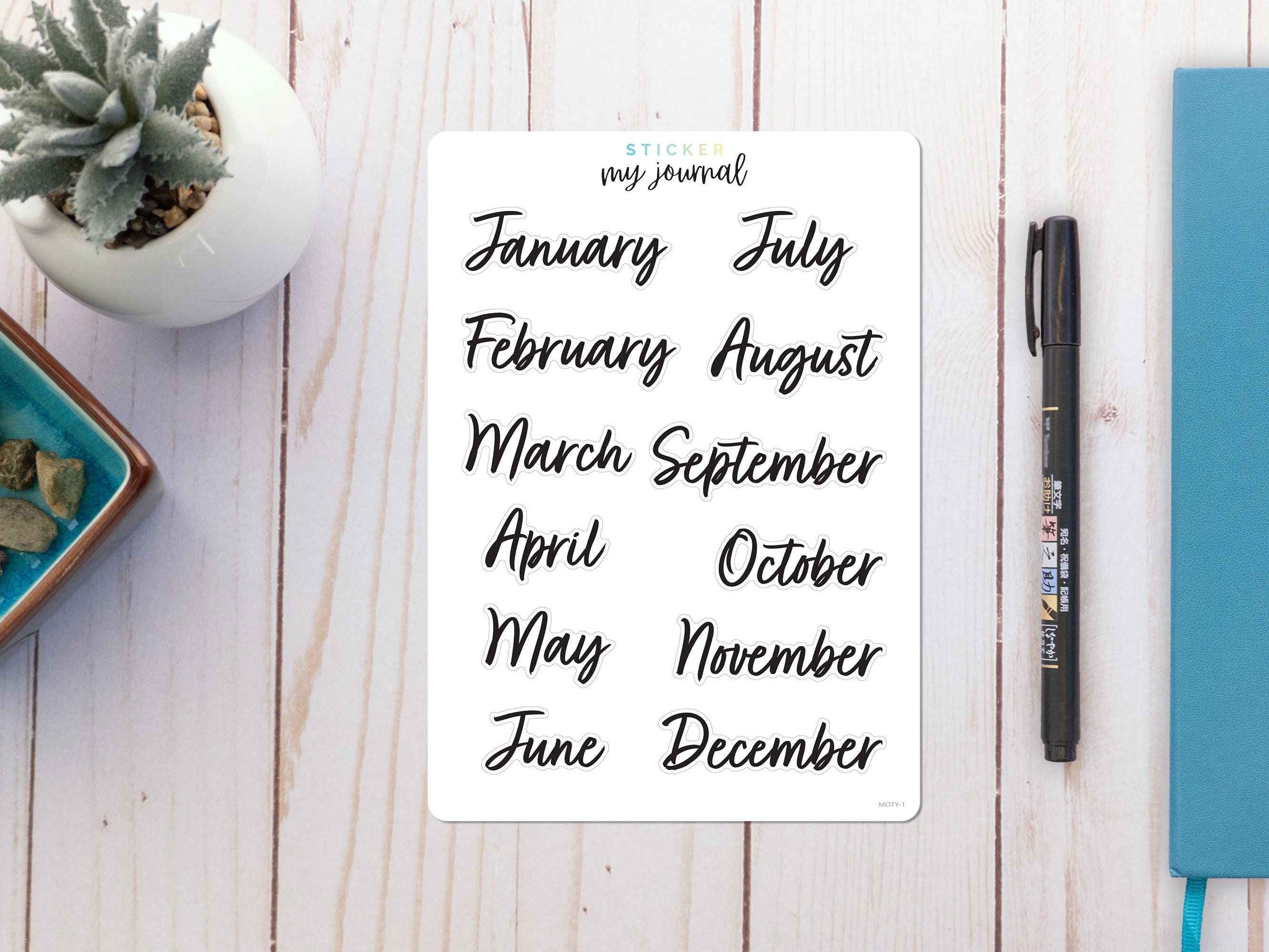 Months of the Year - Sticker Sheet Style C - Monthly Headers for Your ...