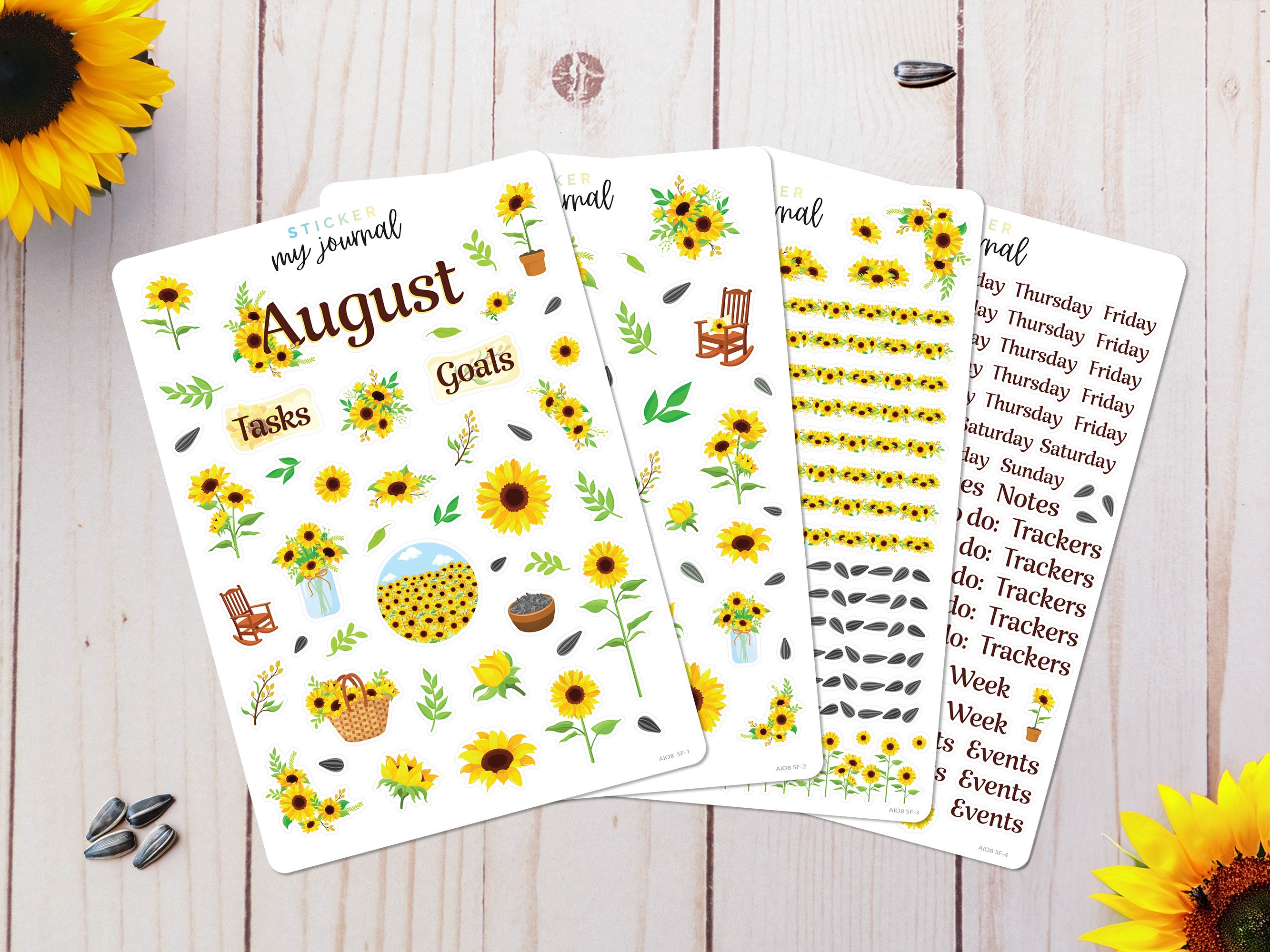 Pack of Full Monthly Kits - Set 2 - A Year of Themed Bullet Journal ...