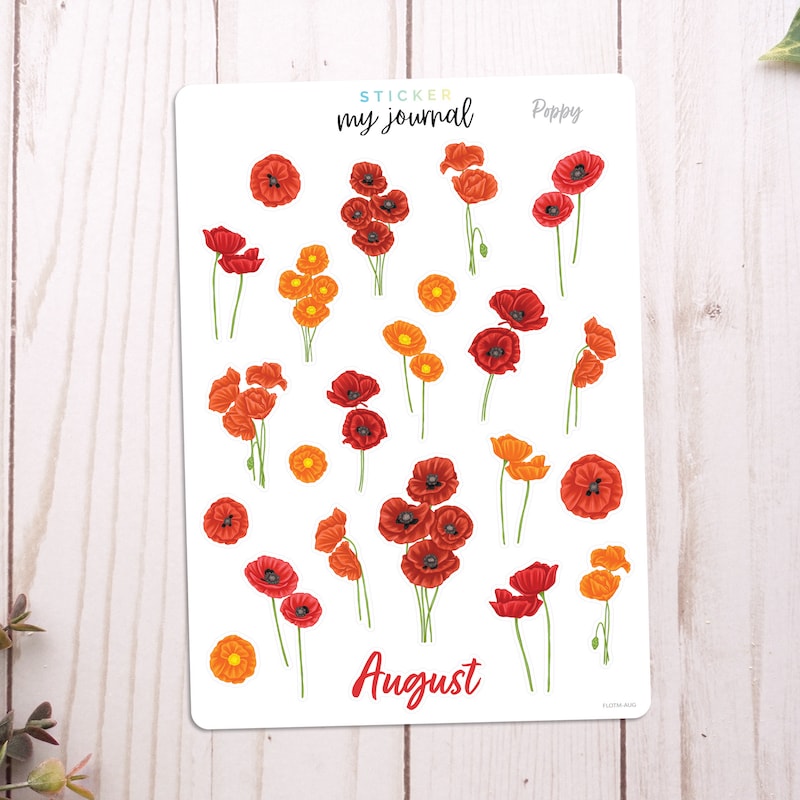 Poppies Sticker Sheet - Etsy