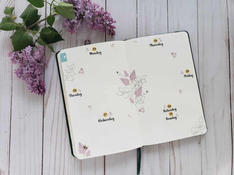 May Monthly Bullet Journal Sticker Kit Spring Garden themed | Etsy