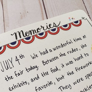 Stars & Stripes Sticker Sheet - Themed Stickers for Your Bullet Journal ...