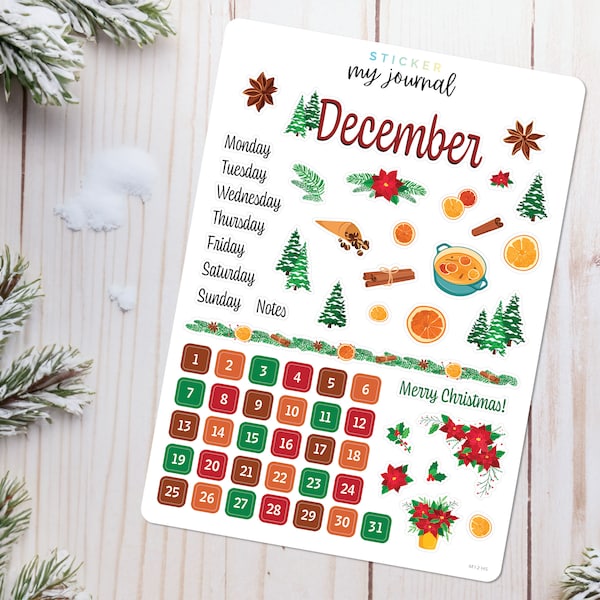 Christmas Stickers Sheet - Etsy