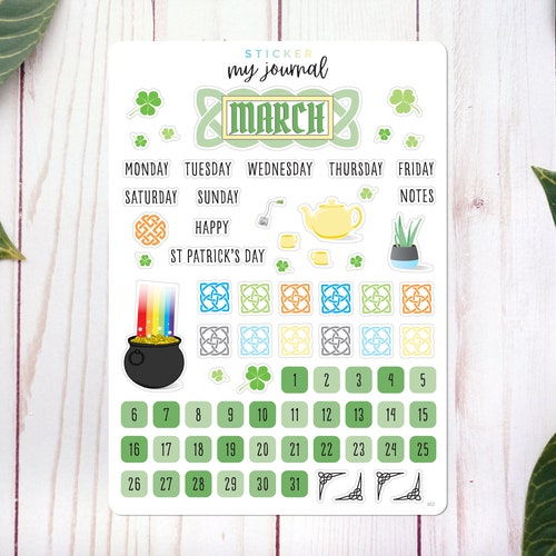 St Patrick's Day / Celtic Watercolor Planner Stickers - Etsy