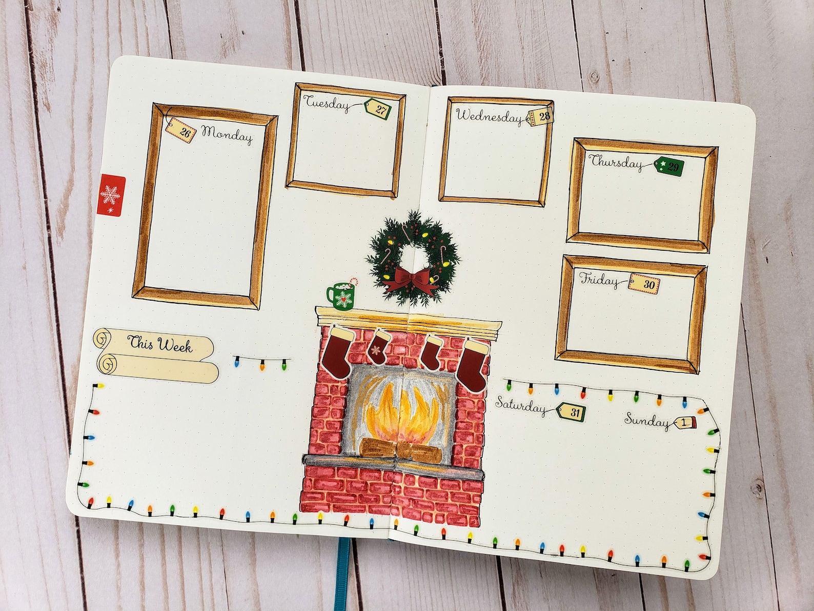 December Monthly Bullet Journal Sticker Kit Christmas Themed Stickers ...