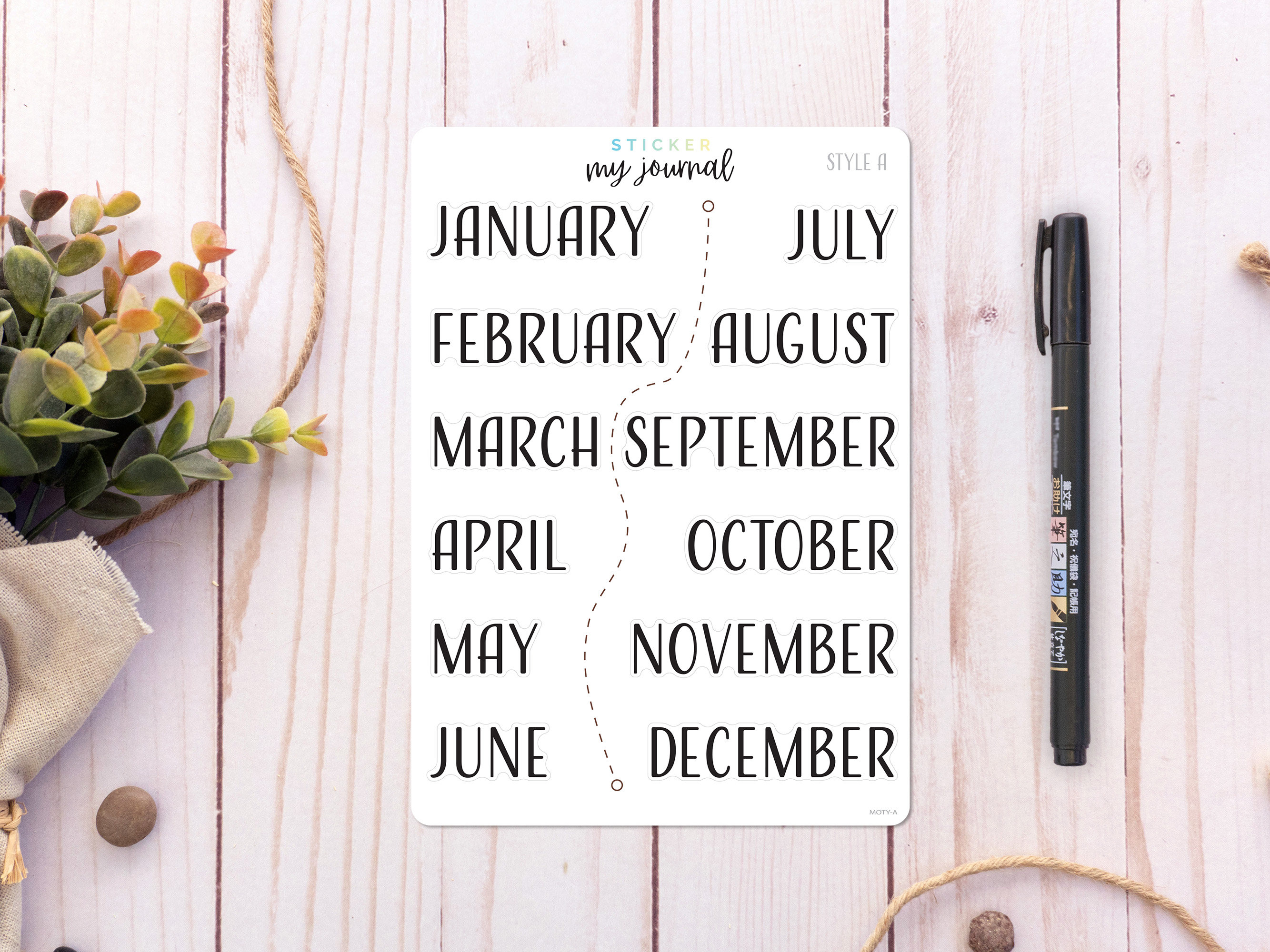 Months of the Year - Sticker Sheet Style A - Monthly Headers for Your ...