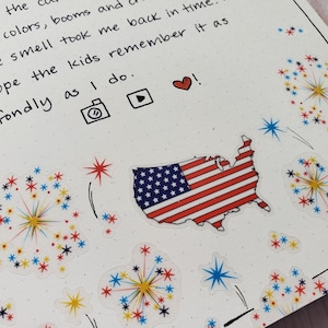 Stars & Stripes Sticker Sheet - Themed Stickers for Your Bullet Journal ...