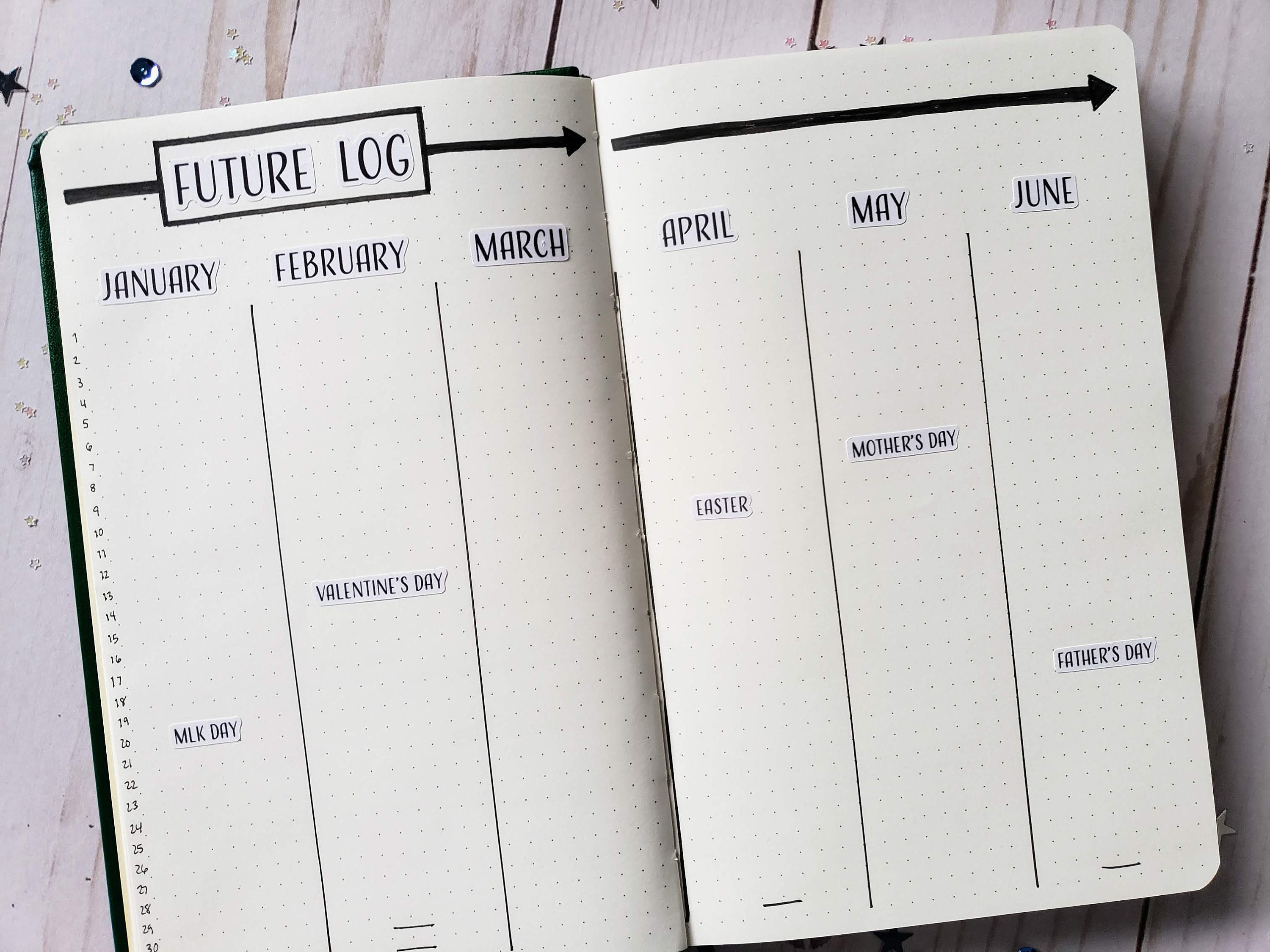 Future Log & Holiday Events List Style A Months of the | Etsy