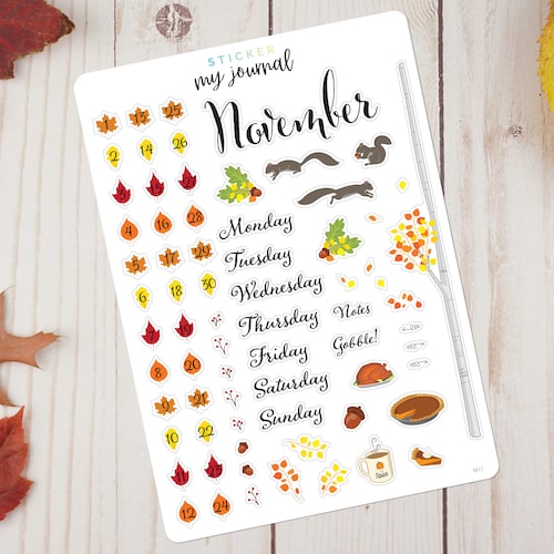 December Bullet Journal Sticker Sheet Basics Christmas - Etsy