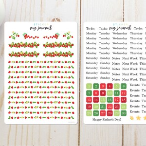 June Monthly Bullet Journal Sticker Kit - Strawberry Themed Sticker ...