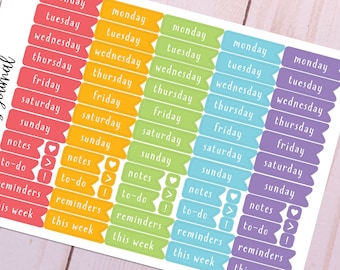 Vine Deluxe Days of the Week Banners Essentials Colorful | Etsy