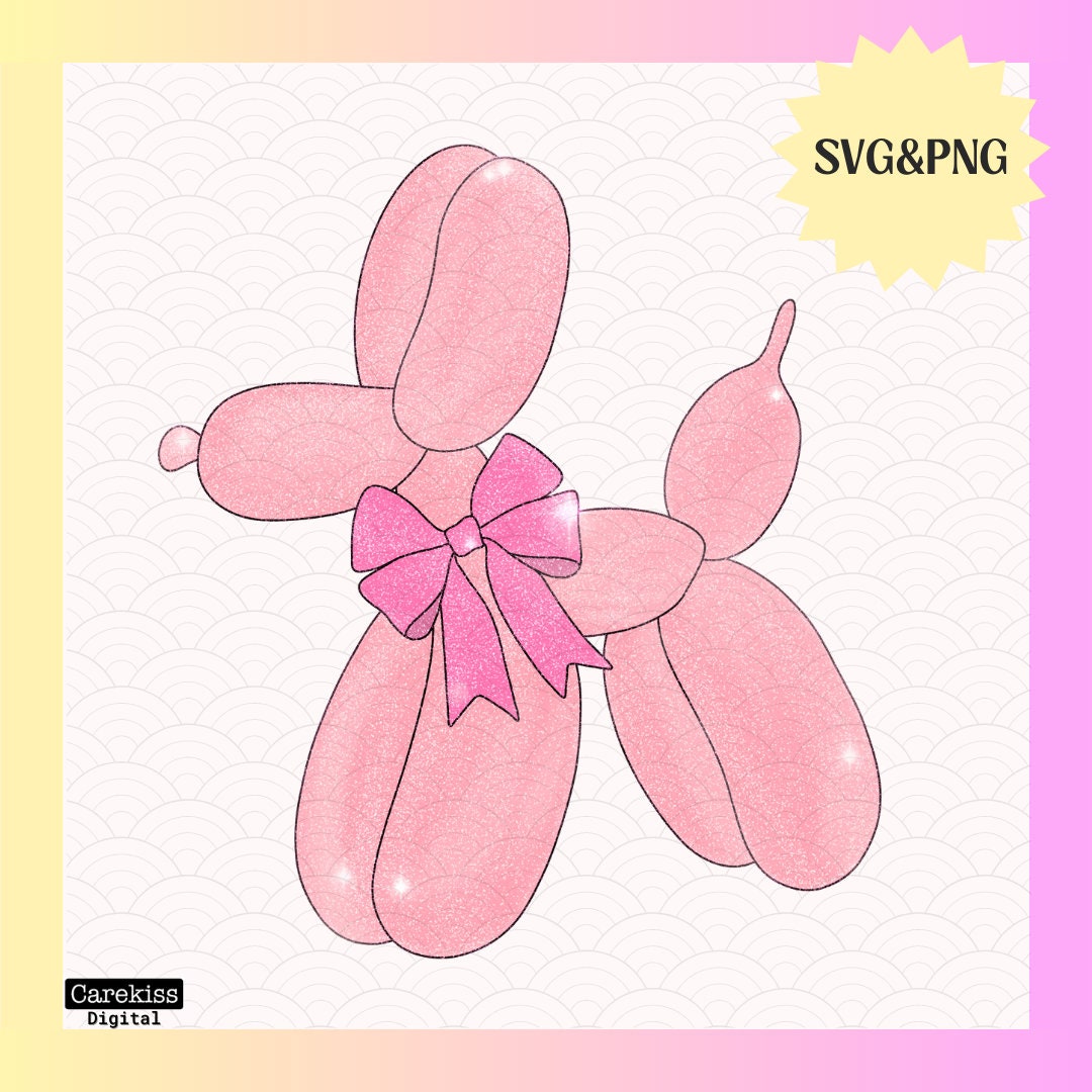 Balloon Dog Sequin Png Balloon Animal Svg Coquette Clipart Preppy Png ...