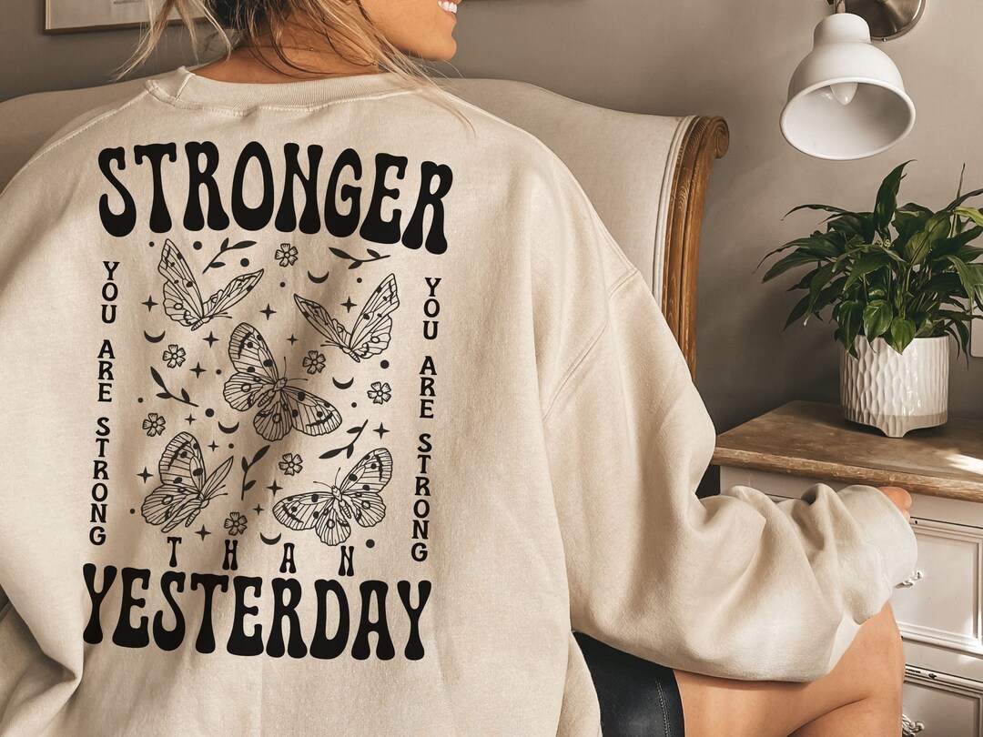 Stronger Than Yesterday Svg, Motivational Quote Svg, Boho Butterfly Svg ...