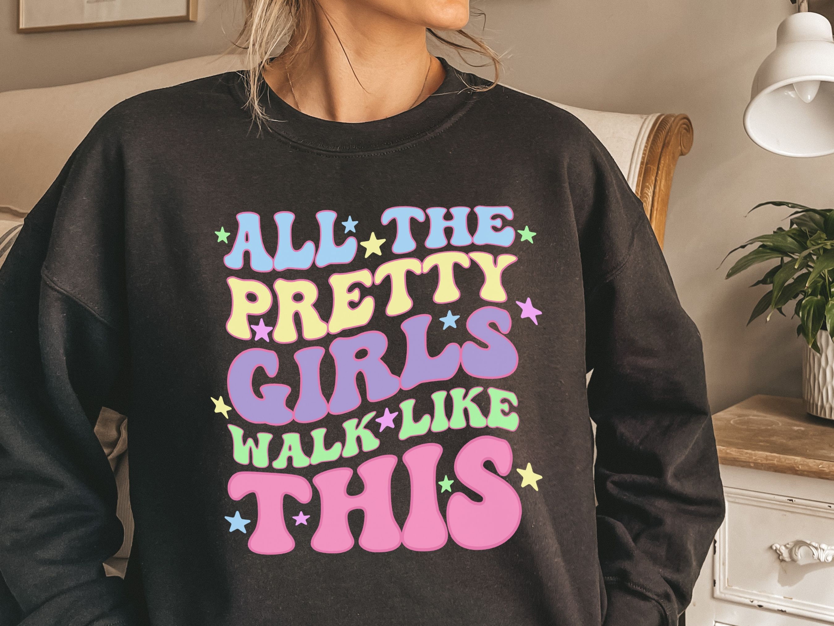 All the Pretty Girls Walk Like This Svg, Pretty Girls Svg, Wavy Font ...