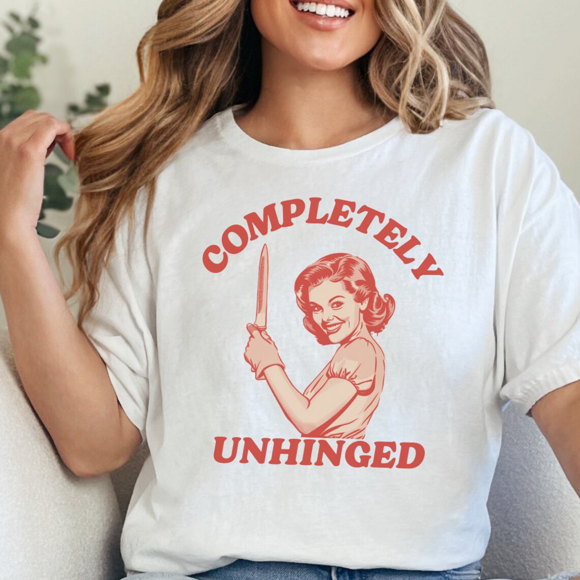 Completely Unhinged Png Mental Health Png Vintage Retro Housewife ...