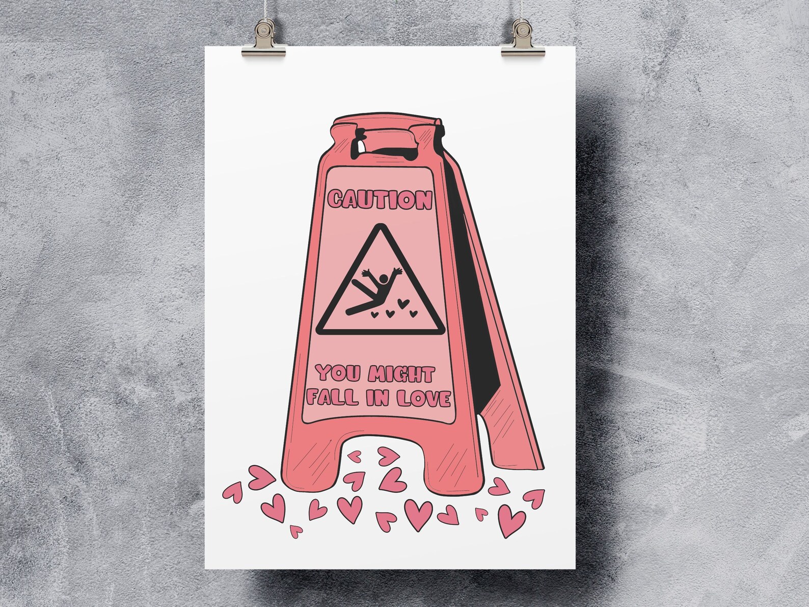 Caution You Might Fall in Love Png, Valentine's Day Card - Funny Love ...