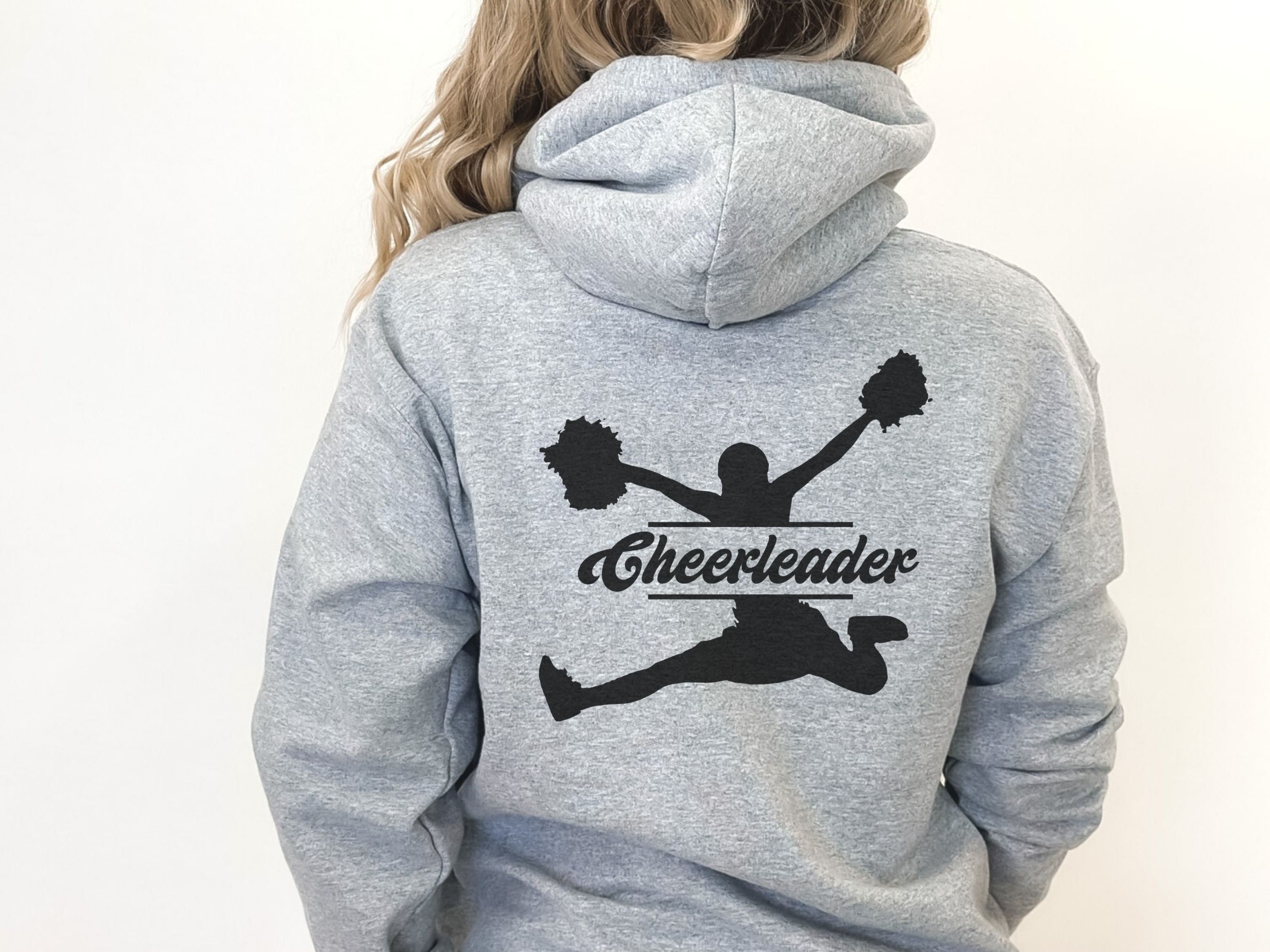 Cheerleader Silhouette Clipart Svg, Name Frames Svg, Jumping in Air ...