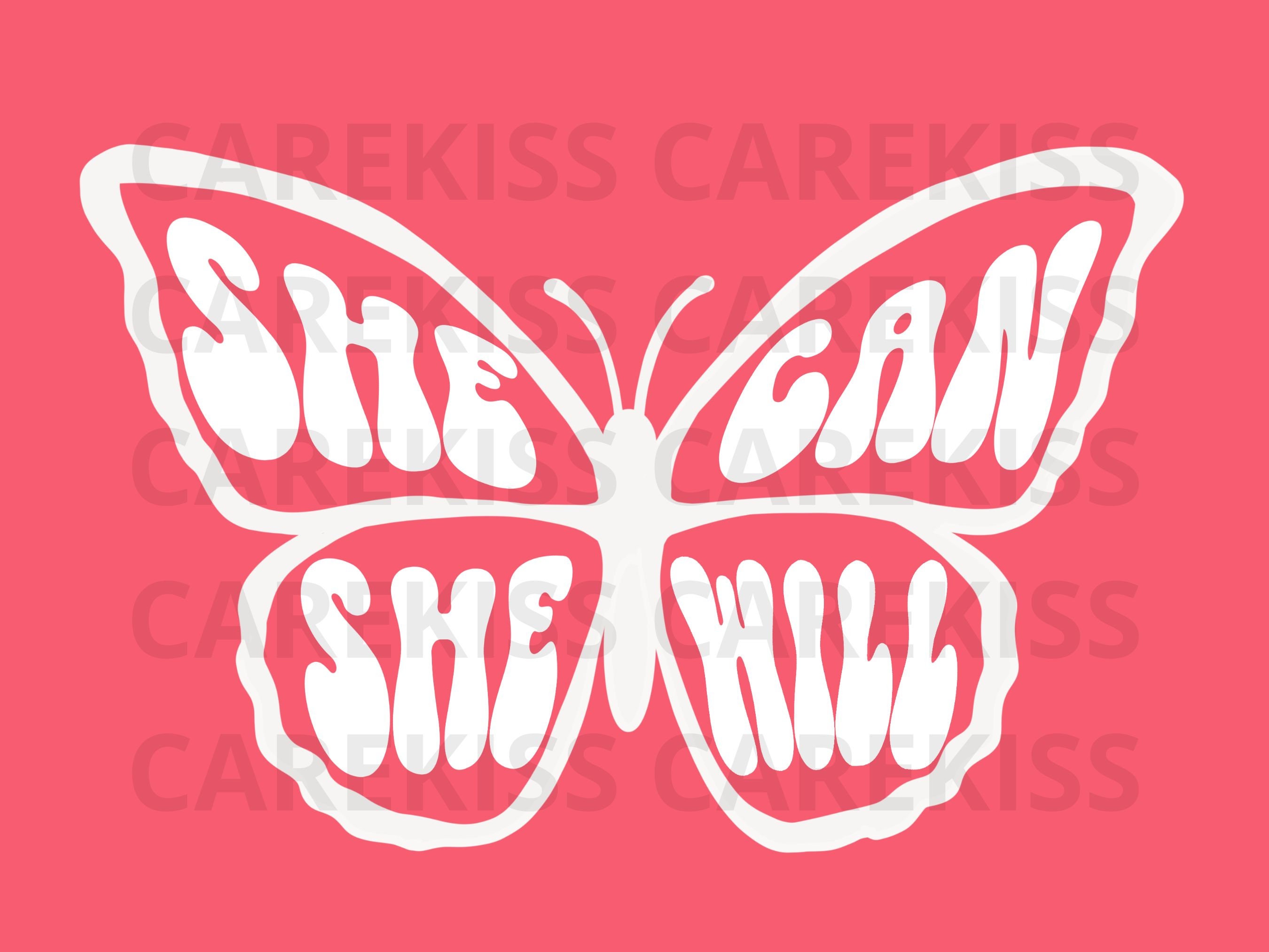 She Can She Will Svg Png, She is Svg, Brave Svg, Butterfly Svg, Women ...