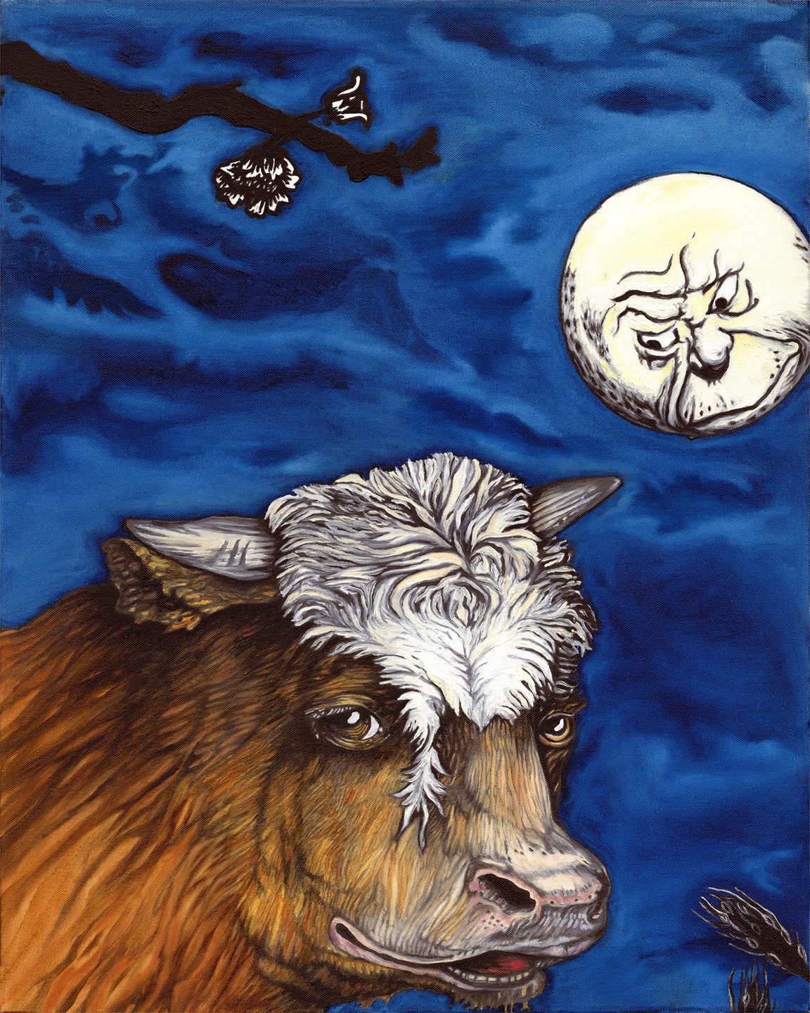 Cow and Moon - Etsy