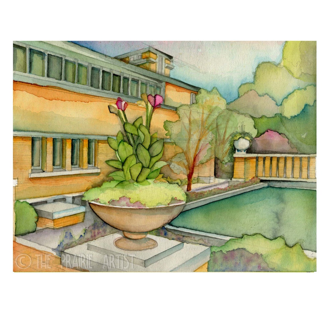 Allen House Koi Pond Watercolor Art Print Wichita Kansas - Etsy