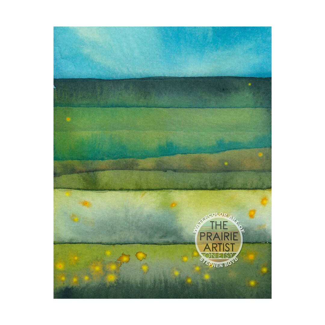Konza Prairie Tallgrasses and Wildflowers Watercolor Art Print, the Big ...