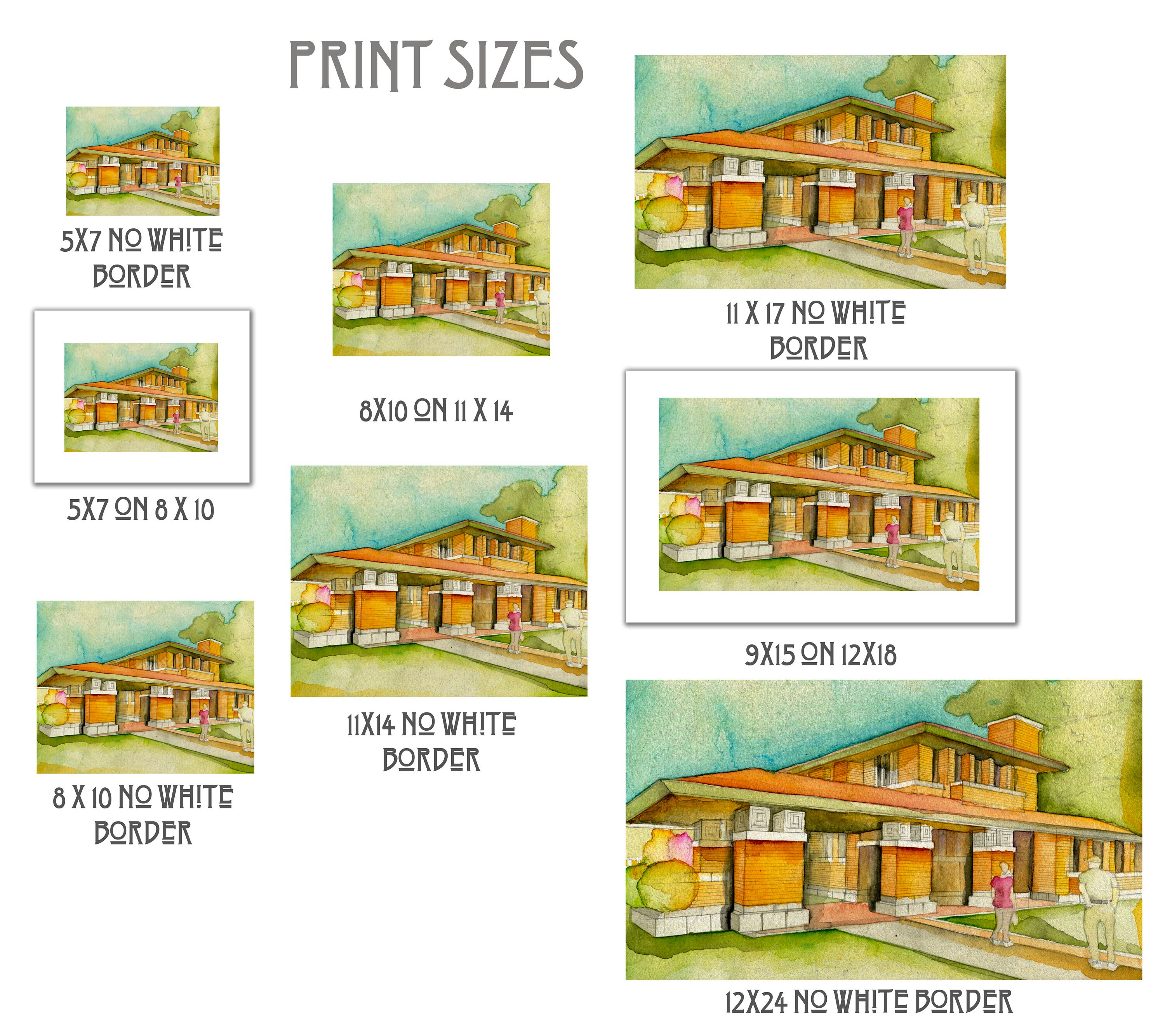 Allen House Wichita Kansas Watercolor Art Print Wright - Etsy