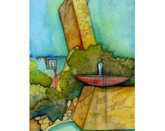 Westcott Fountain Watercolor Art Print Florida State University - Etsy
