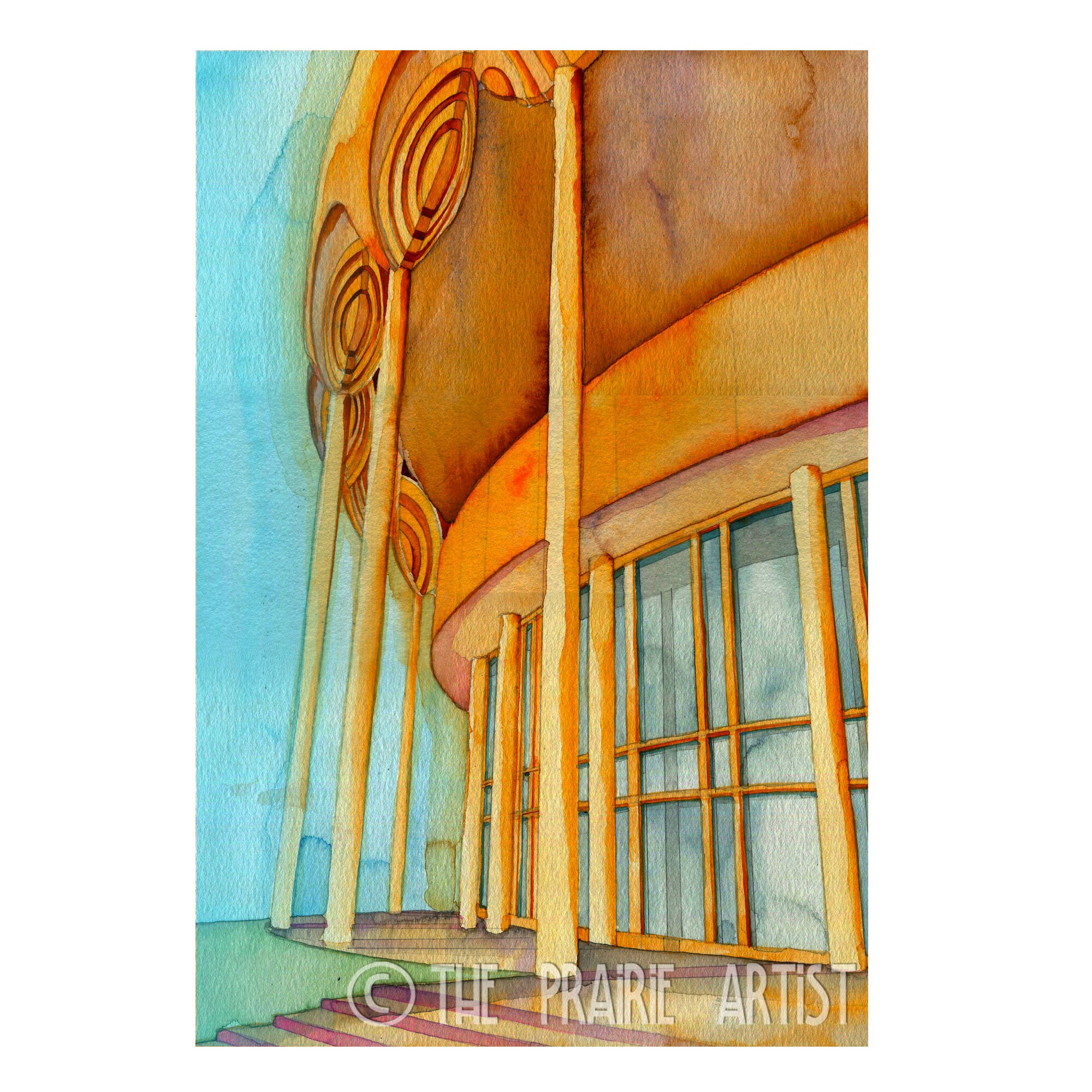 ASU Gammage Print, Watercolor Art, Gammage Auditorium Art Print, ASU ...