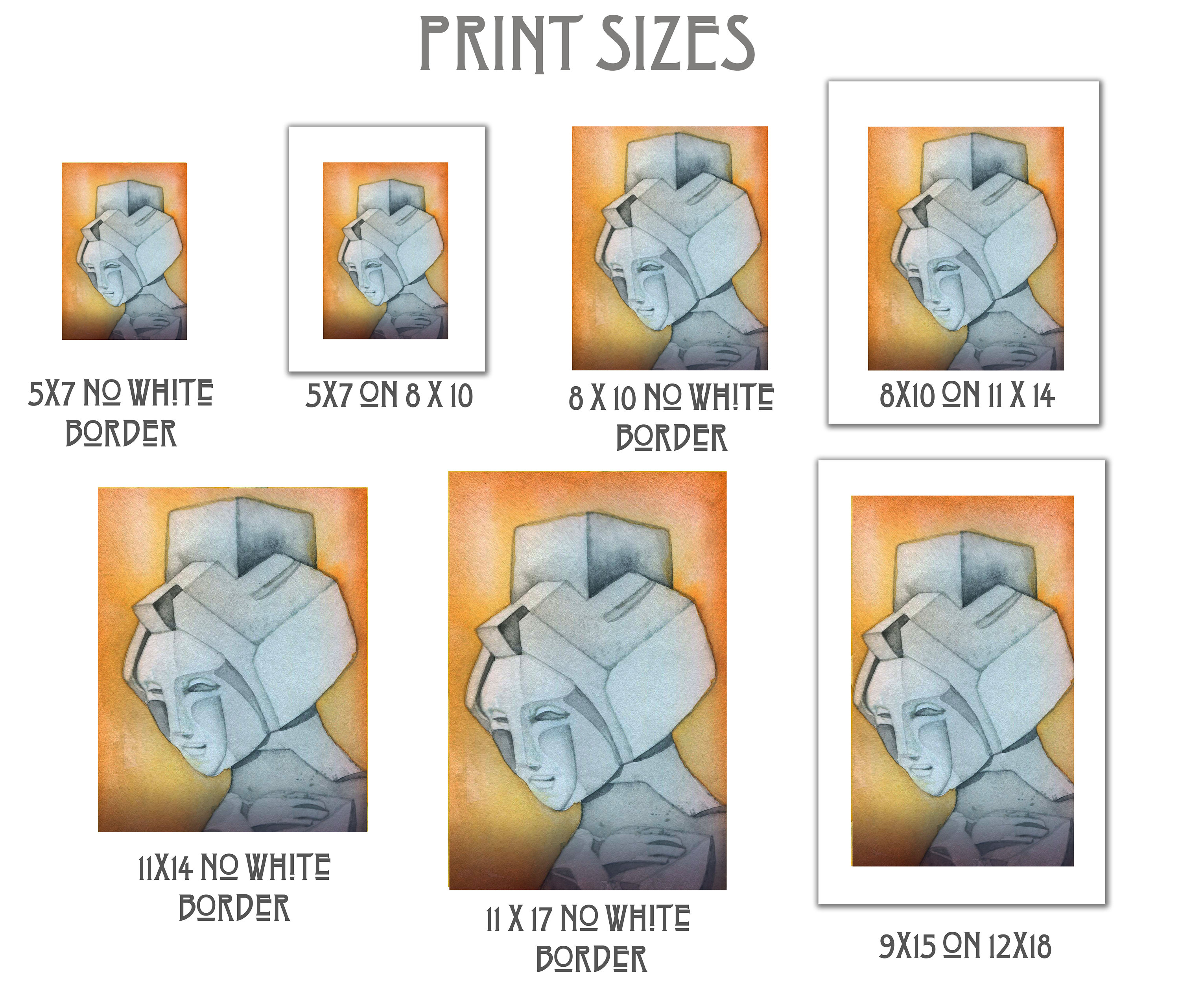Sprite Watercolor Art Print, Sculptures From the Midway Gardens in ...