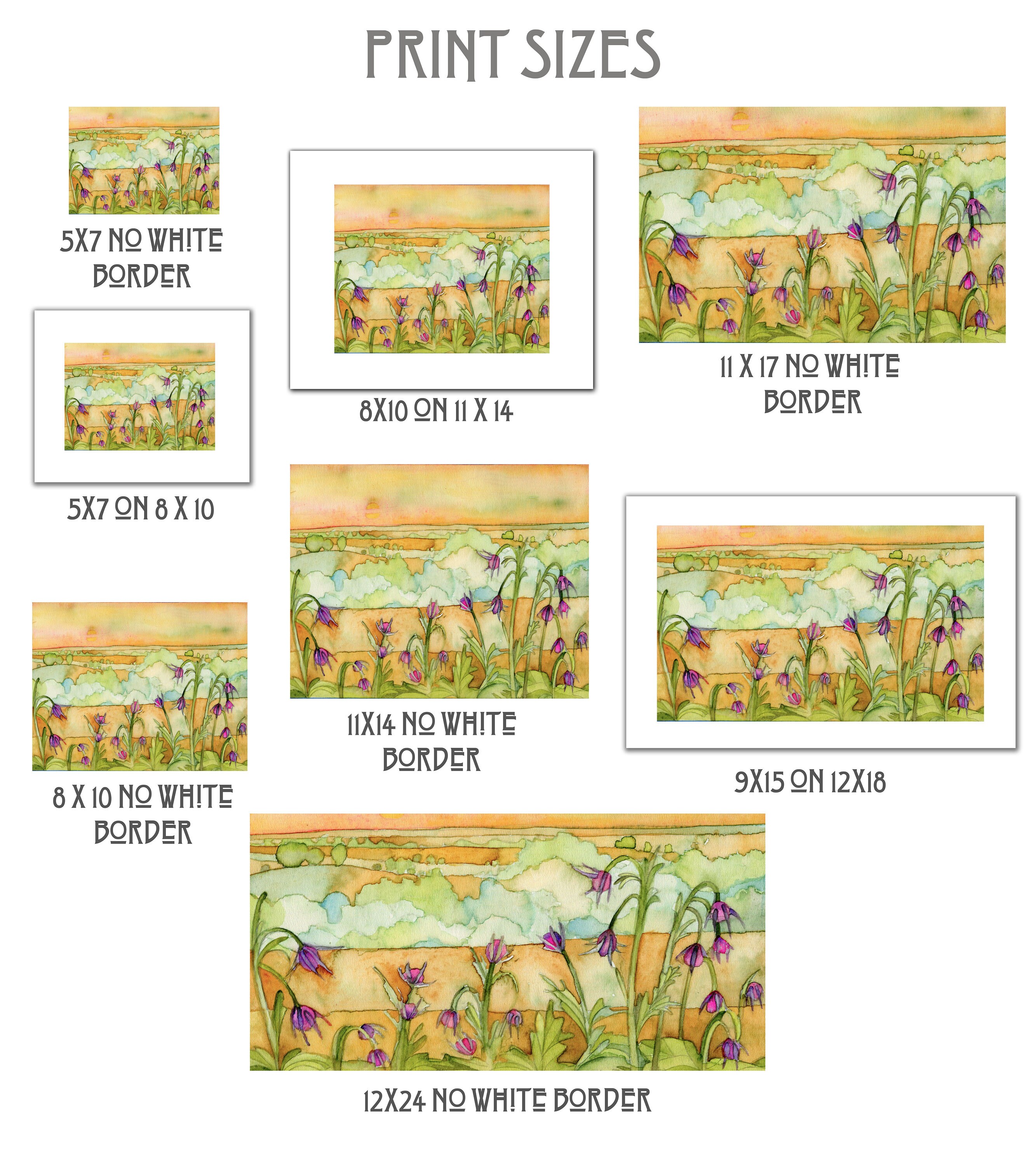 Prairie Wildflowers Watercolor Art Print, Wild Smoke Flower Buds in the ...