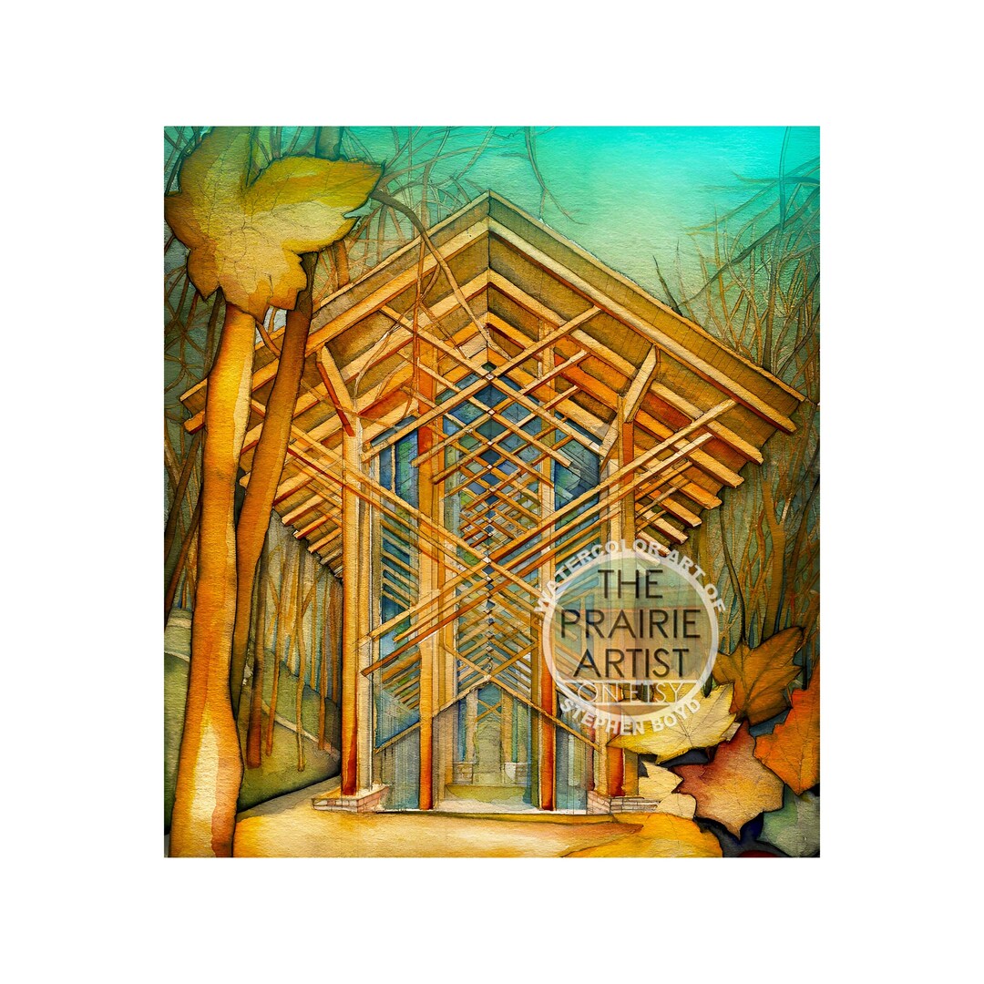 Thorncrown Chapel Wall Art, Eureka Springs Arkansas Fine Art Watercolor ...