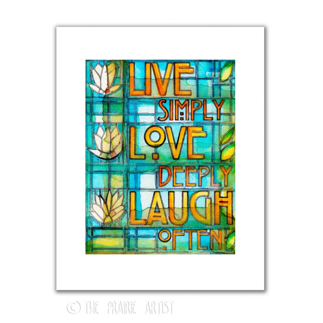 Arts and Crafts Live Love Laugh Fine Art Watercolor Print, Wright Water ...